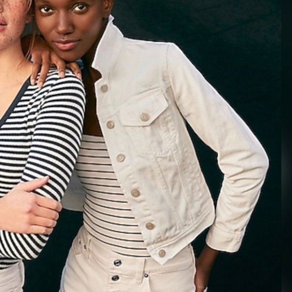 J. Crew | Jackets & Coats | J Crew Casual White Denim Jacket | Poshmark